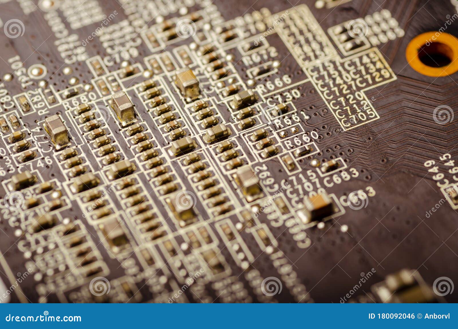 Surface Mounting Components on an Electronic Board Close-up ...