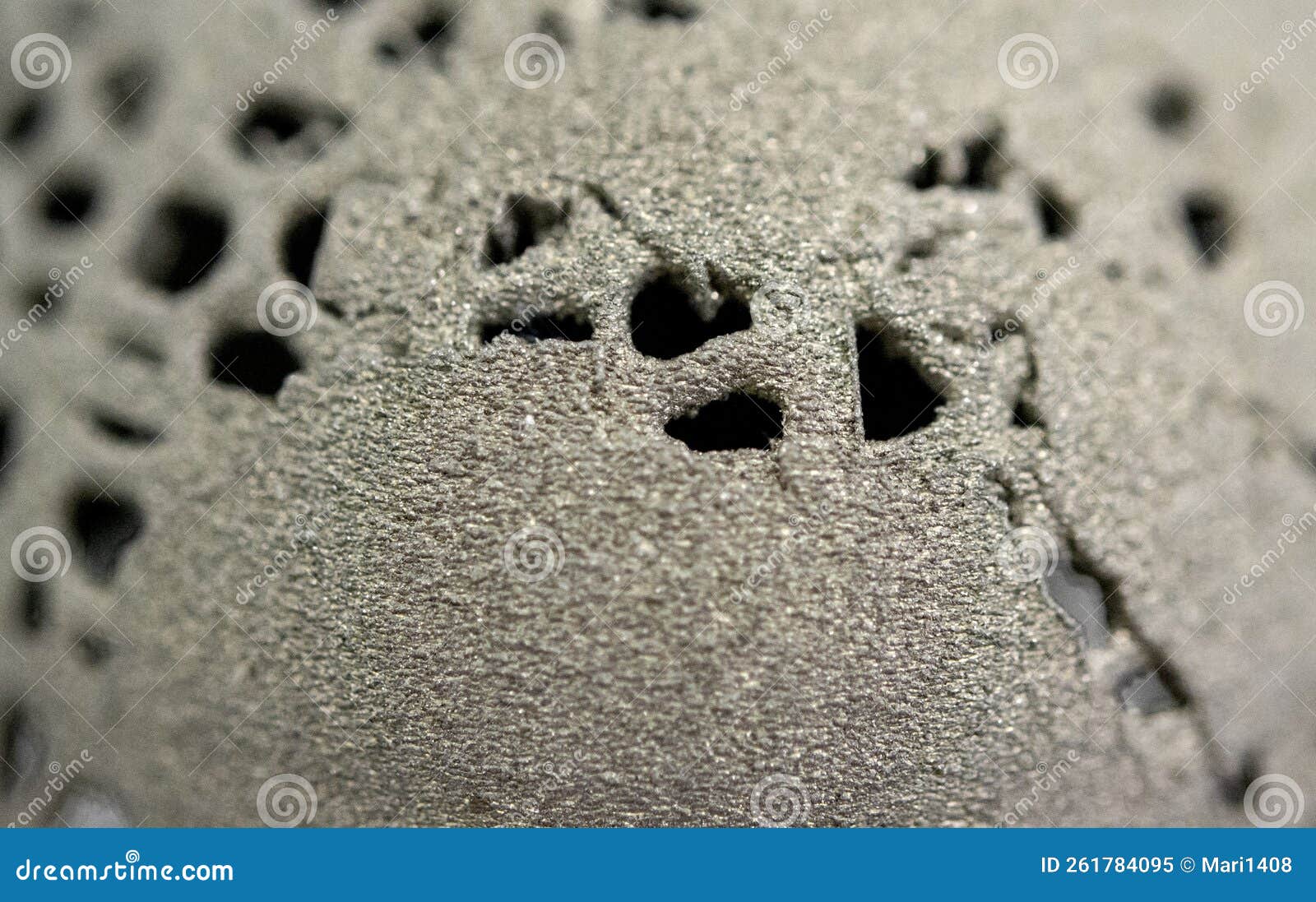 Surface of Object Printed on 3D Printer for Metal Macro. Close-up View ...