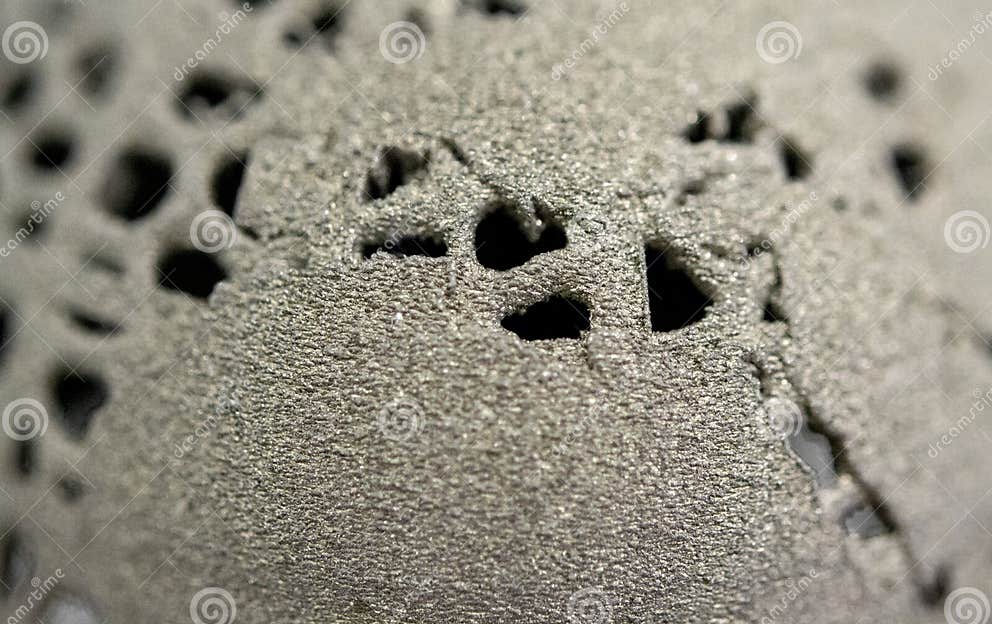 Surface of Object Printed on 3D Printer for Metal Macro. Close-up View ...