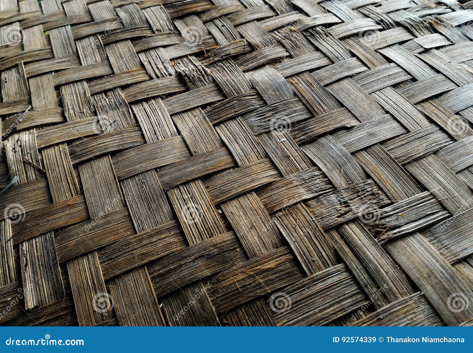 Surface Old Basketry Made from Bamboo Stock Image - Image of closeup ...
