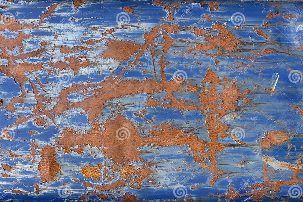 Surface of an Old Blue Rusty Container Stock Image - Image of industry ...