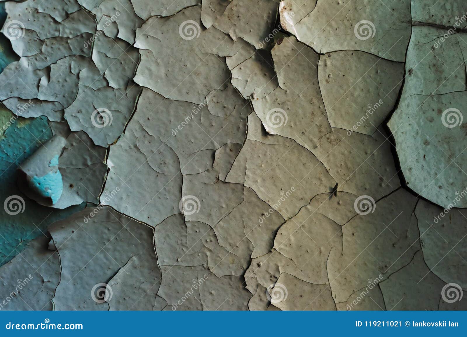 A Surface with an Old Cracked Paint Splitting Large Pieces Stock Image ...