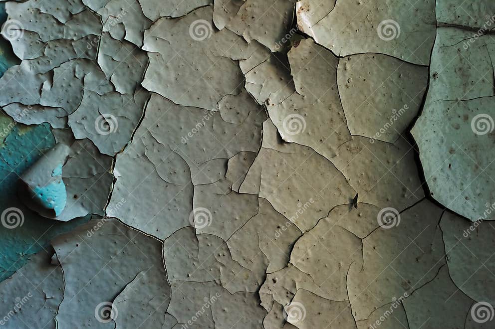 A Surface with an Old Cracked Paint Splitting Large Pieces Stock Image ...