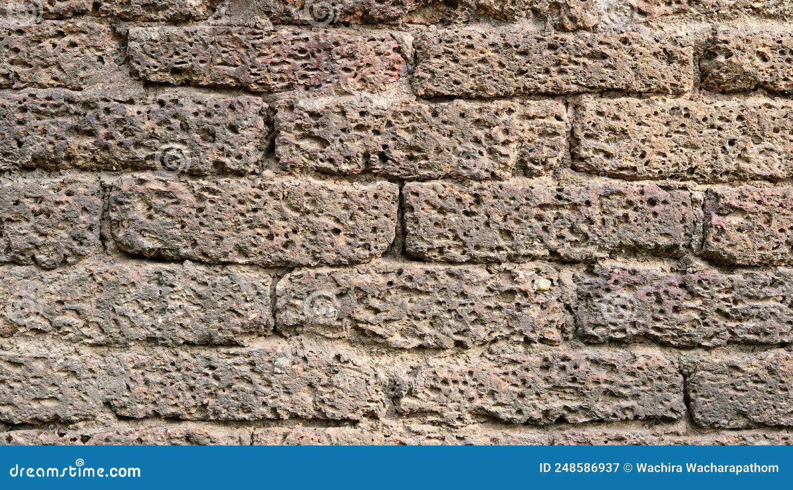 Surface of Old Laterite Stone Wall Stock Image - Image of construction ...