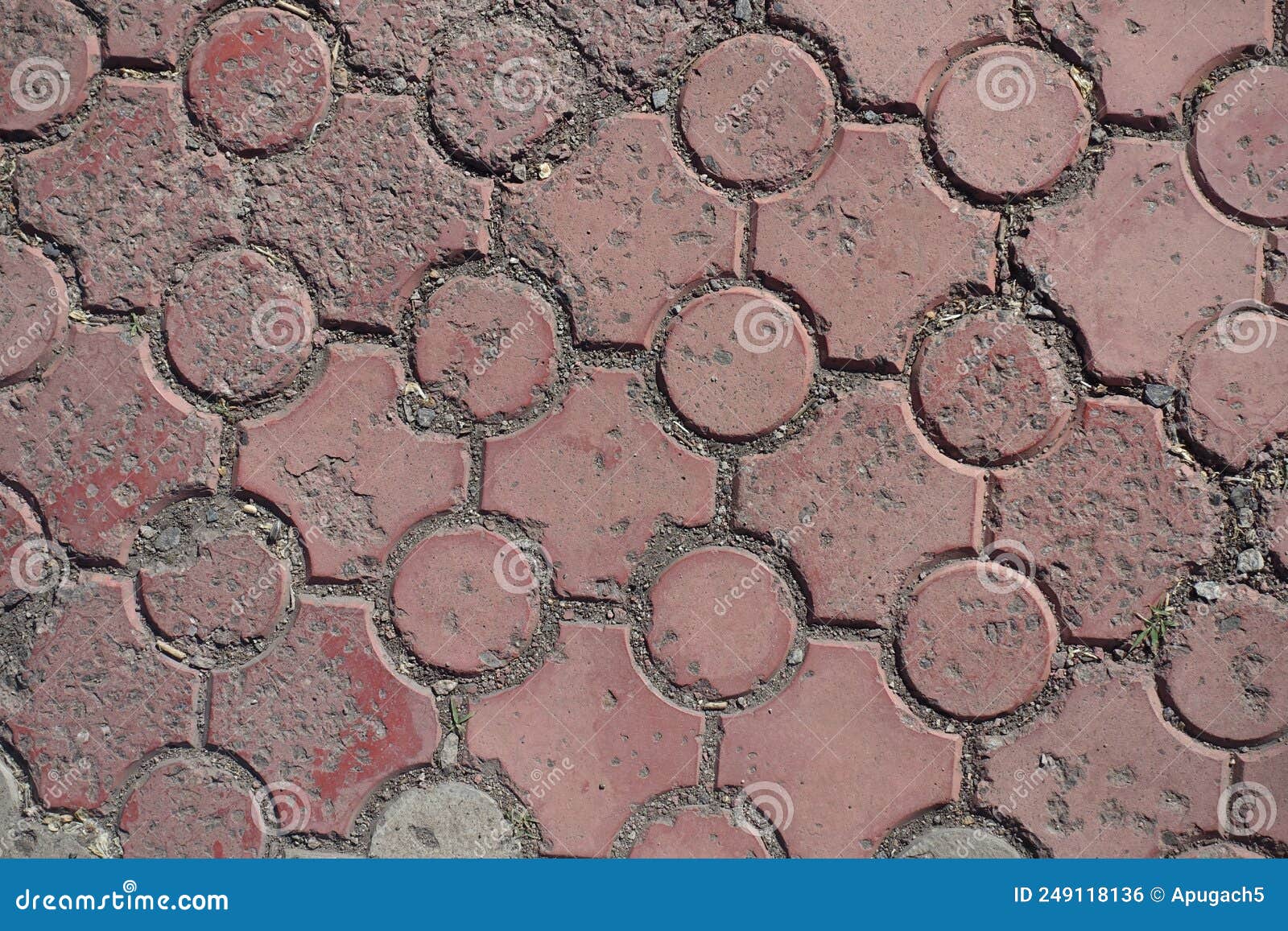 Surface of Weathered Red Concrete Pavers from Above Stock Photo - Image ...