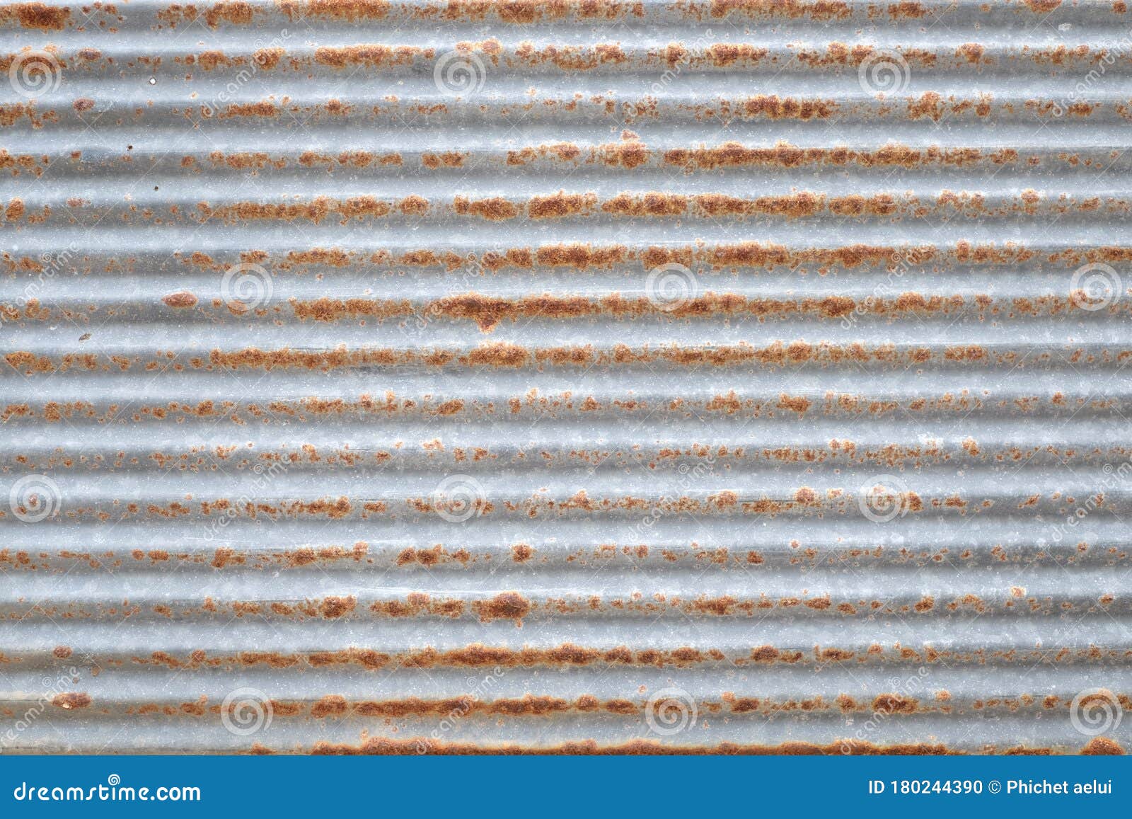 The Surface of the Old Zinc that is Rusty is Caused by Weather. Stock ...