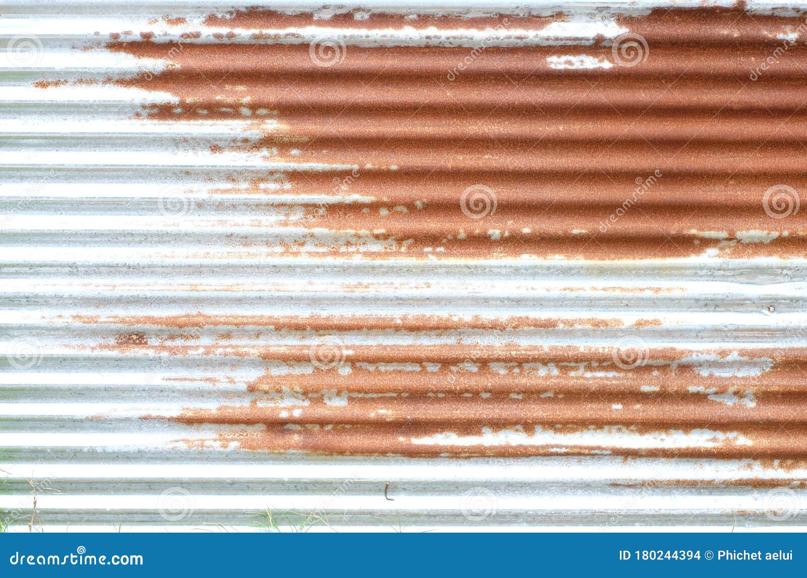 The Surface of the Old Zinc that is Rusty is Caused by Weather. Stock ...