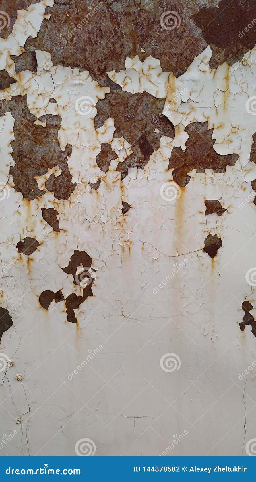 The Surface is Painted with White Paint on Top of Rust Rust. Background ...