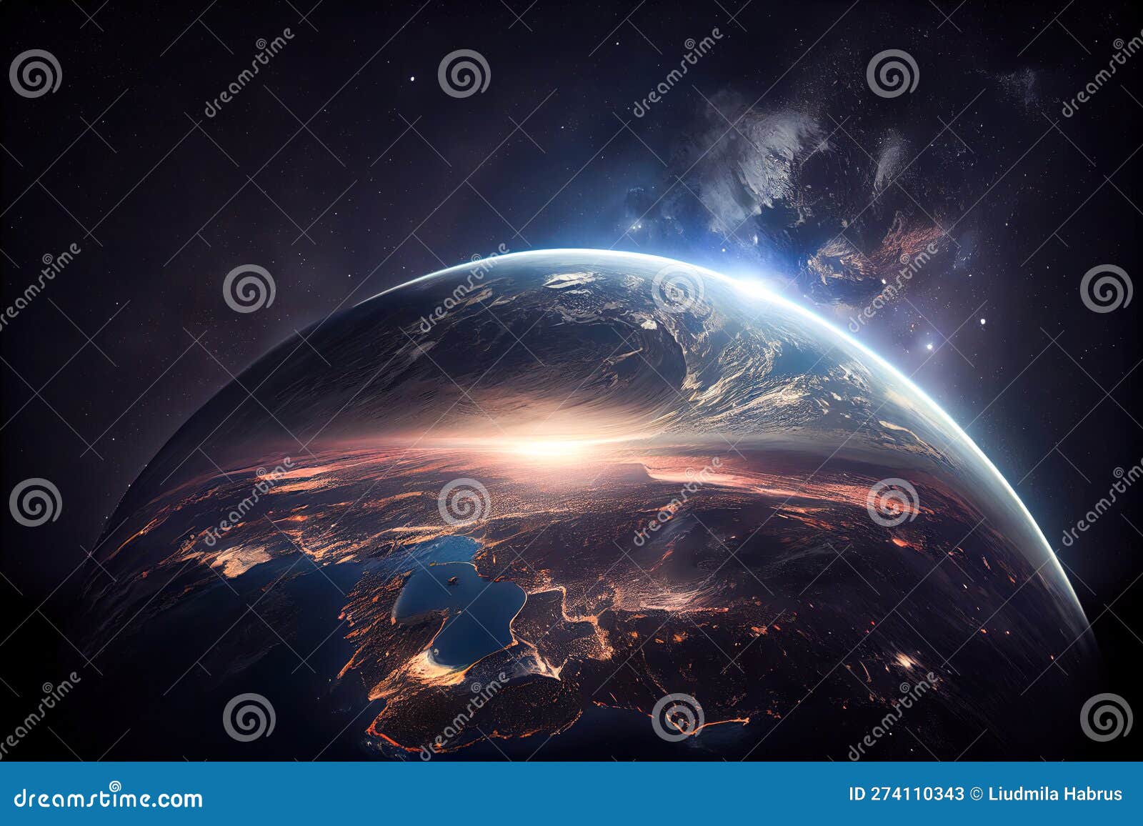 Surface of the Planet Earth in Space. Generative AI, Generative, AI ...