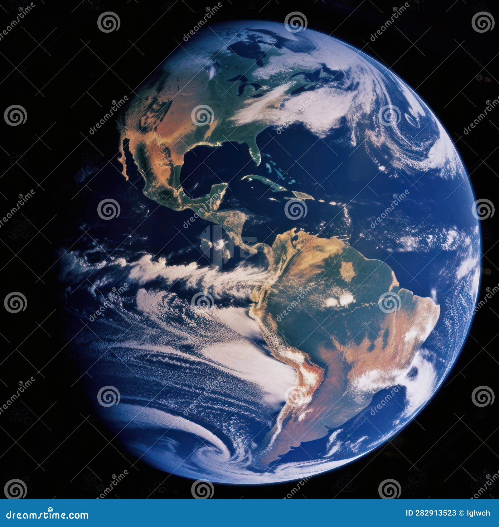 Surface of Planet Earth in Space. View from Orbit. Elements of this ...