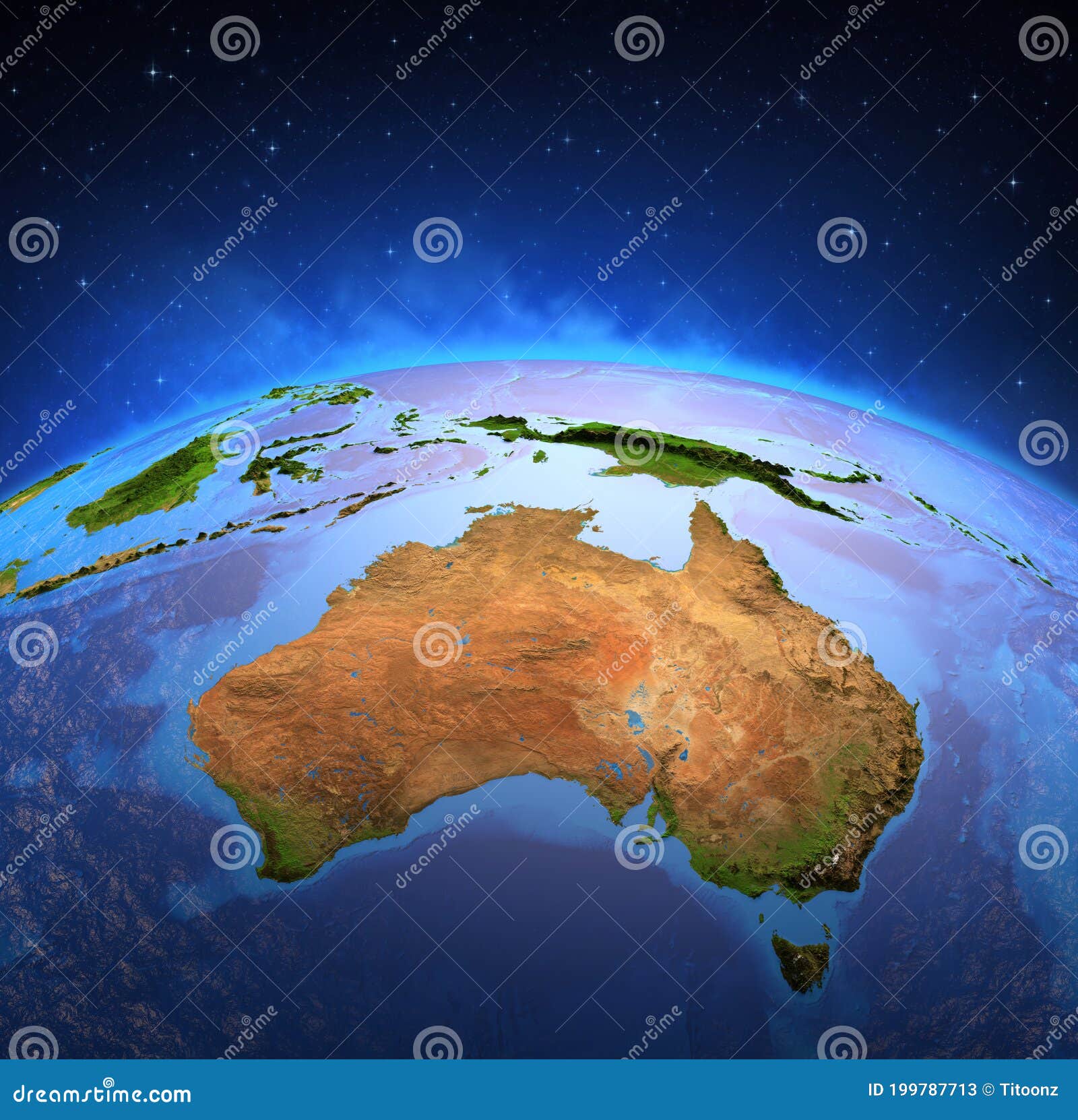 Australia from space stock illustration. Illustration of illuminated ...