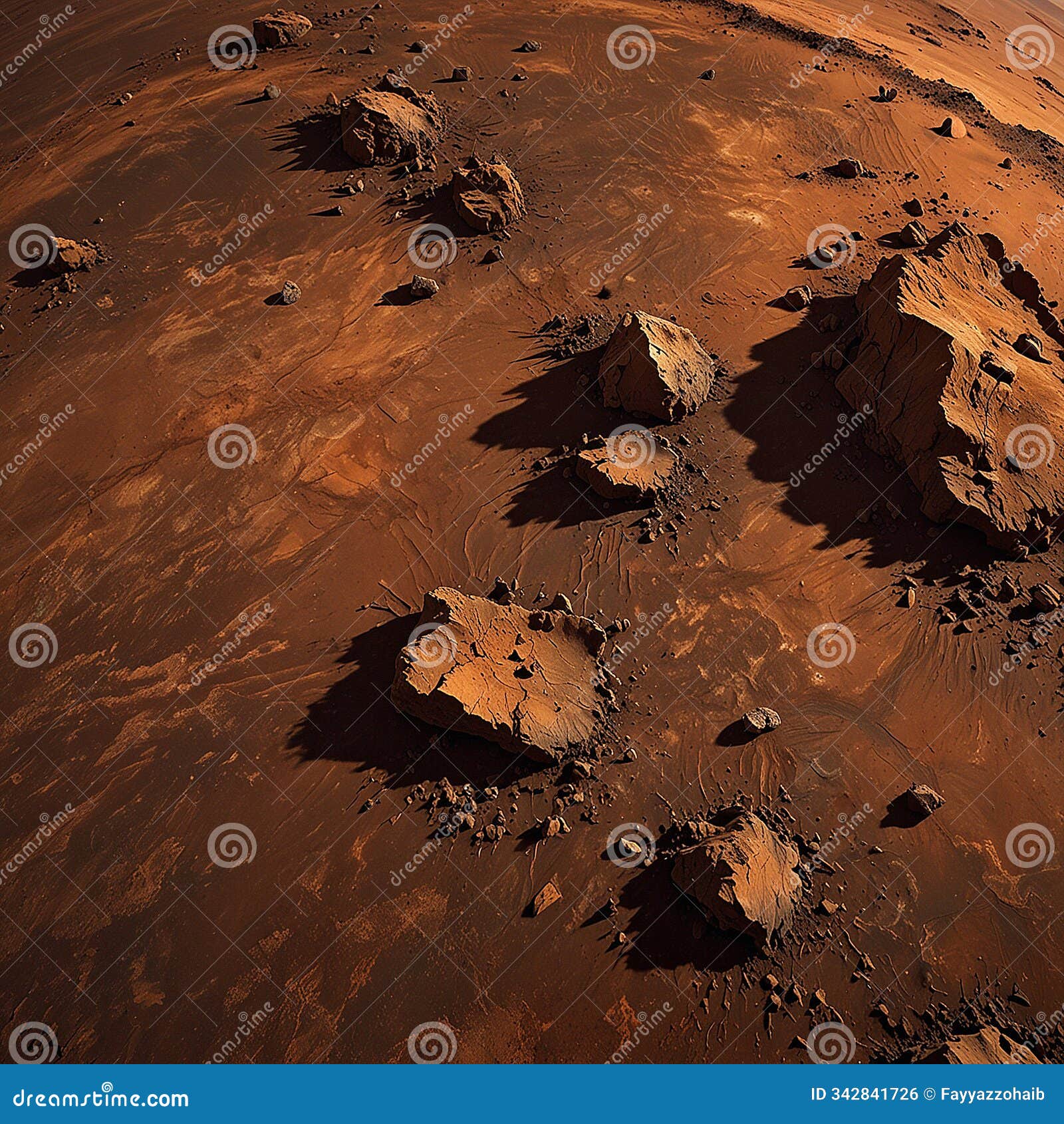 Surface of planet Mars stock illustration. Illustration of mars - 342841726