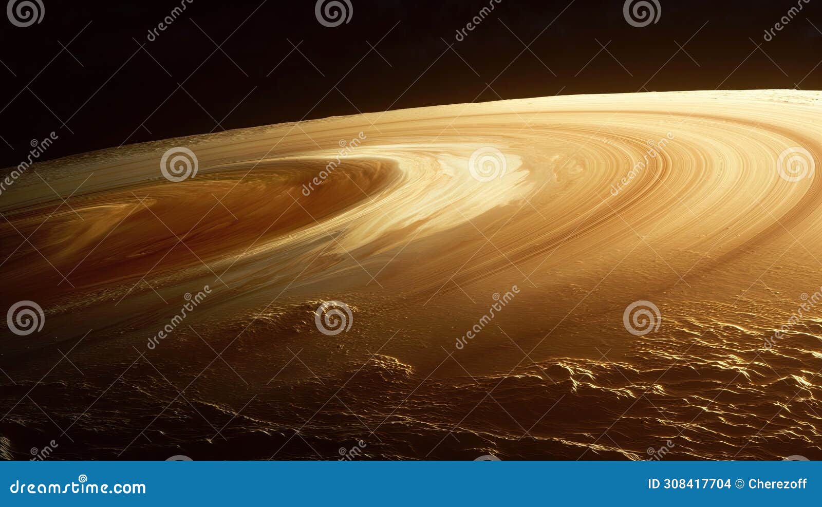 On the Surface of the Planet Saturn Stock Illustration - Illustration ...