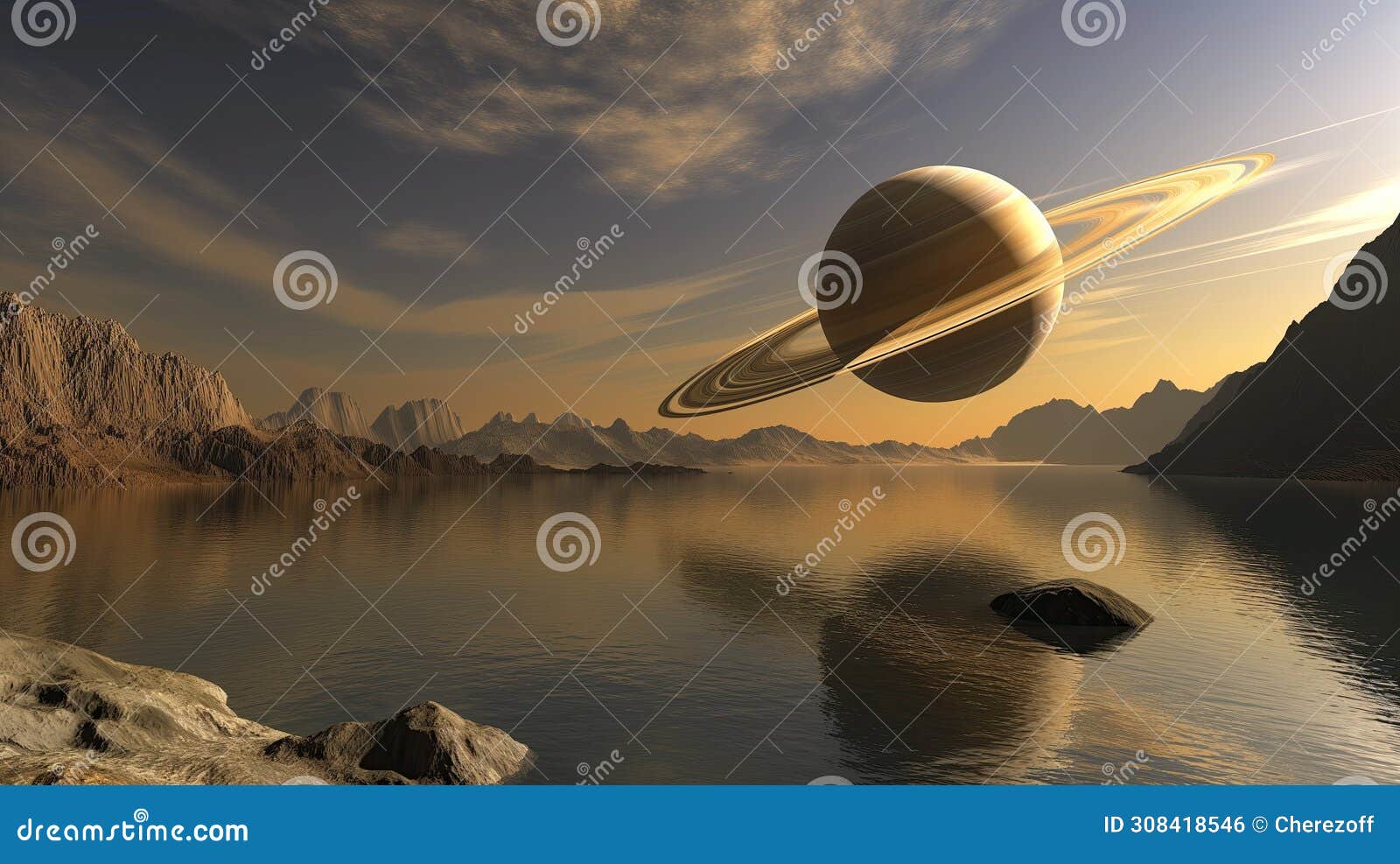 On the Surface of the Planet Saturn Stock Photo - Image of ring, space ...