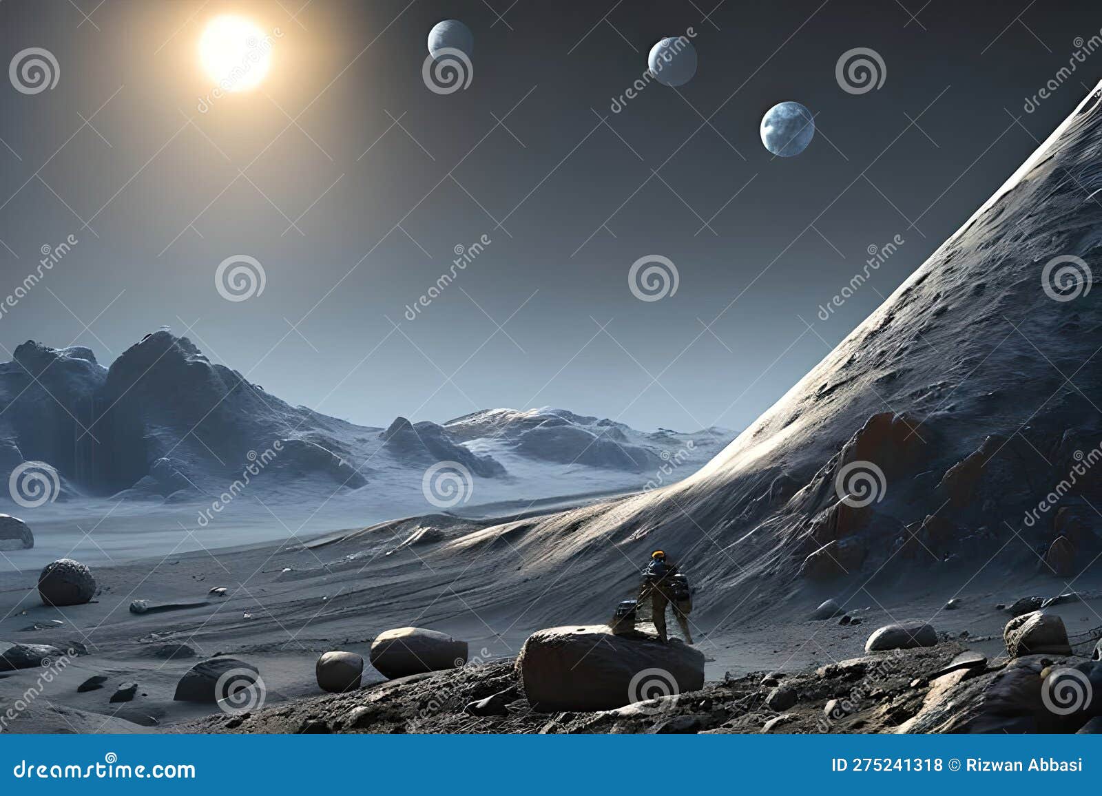 Surface of the Planet in the Space Stock Illustration - Illustration of ...