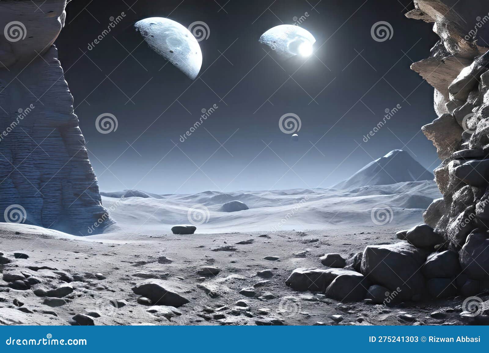 Surface of the Planet in the Space Stock Illustration - Illustration of ...