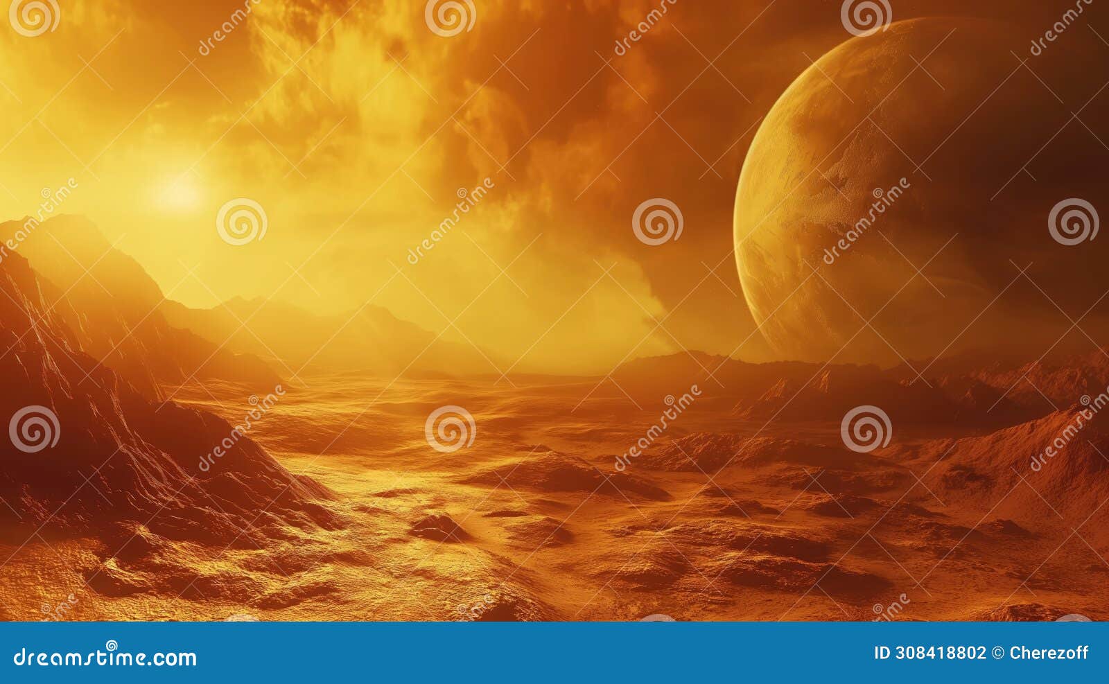 Surface Of Venus Planet Spinning In Its Own Orbit In The Outer Space ...