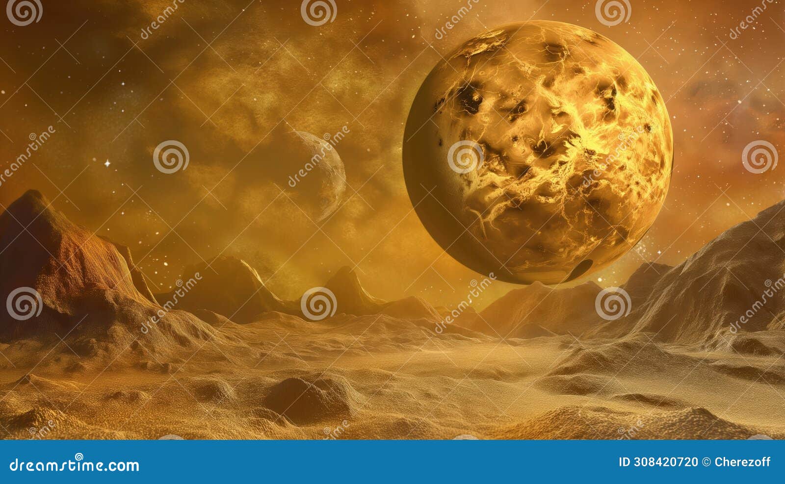 Surface Of Venus Planet Spinning In Its Own Orbit In The Outer Space ...