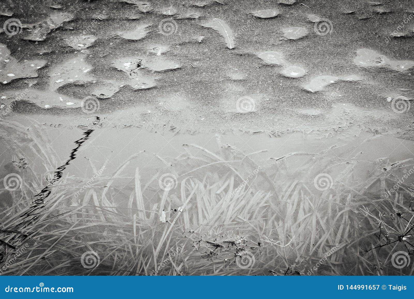 Surface of Pond Covered with Melting Ice Stock Image - Image of early ...