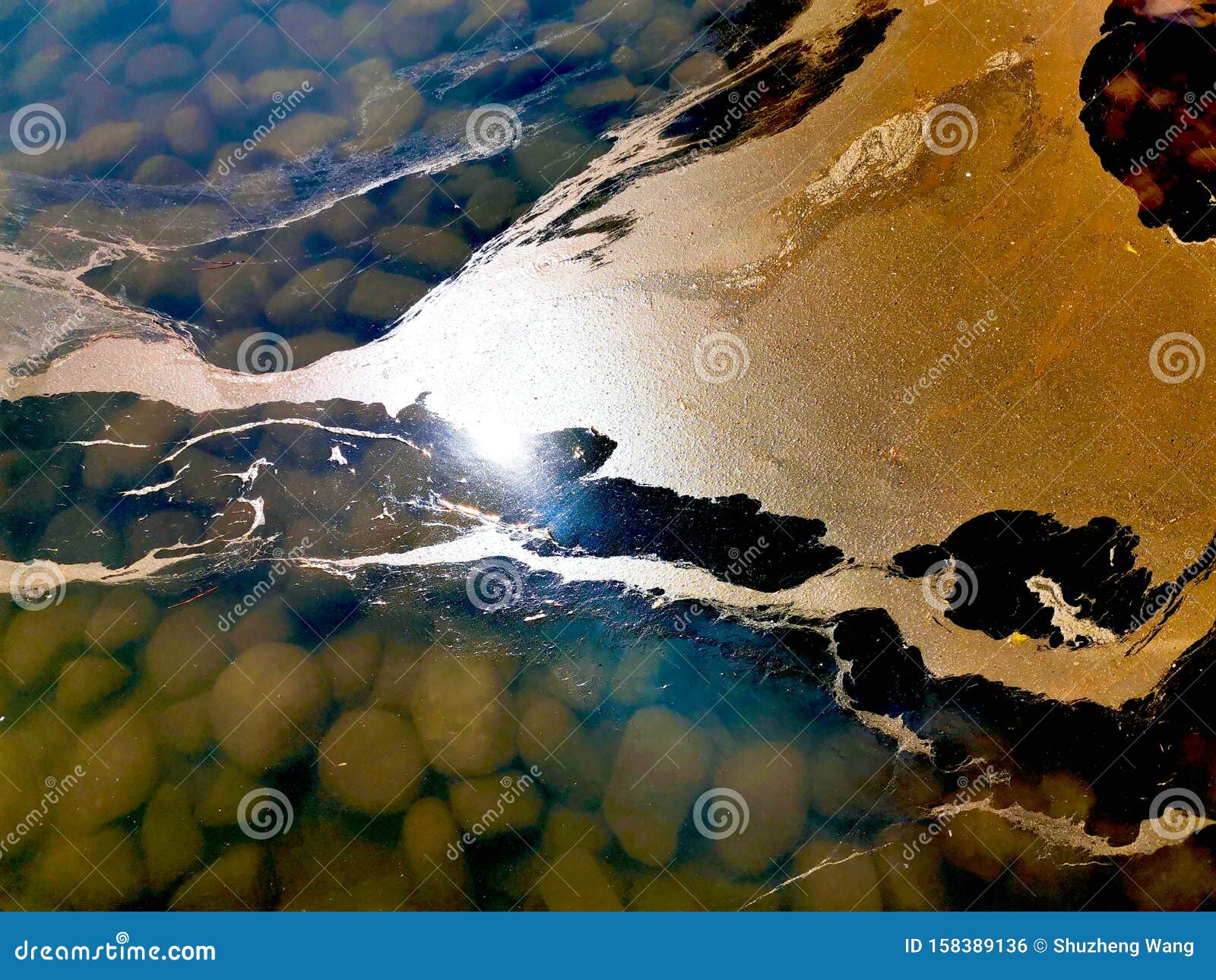 Floating Matter Textured Stone in Surface Ponds and Rivers Stock Photo ...