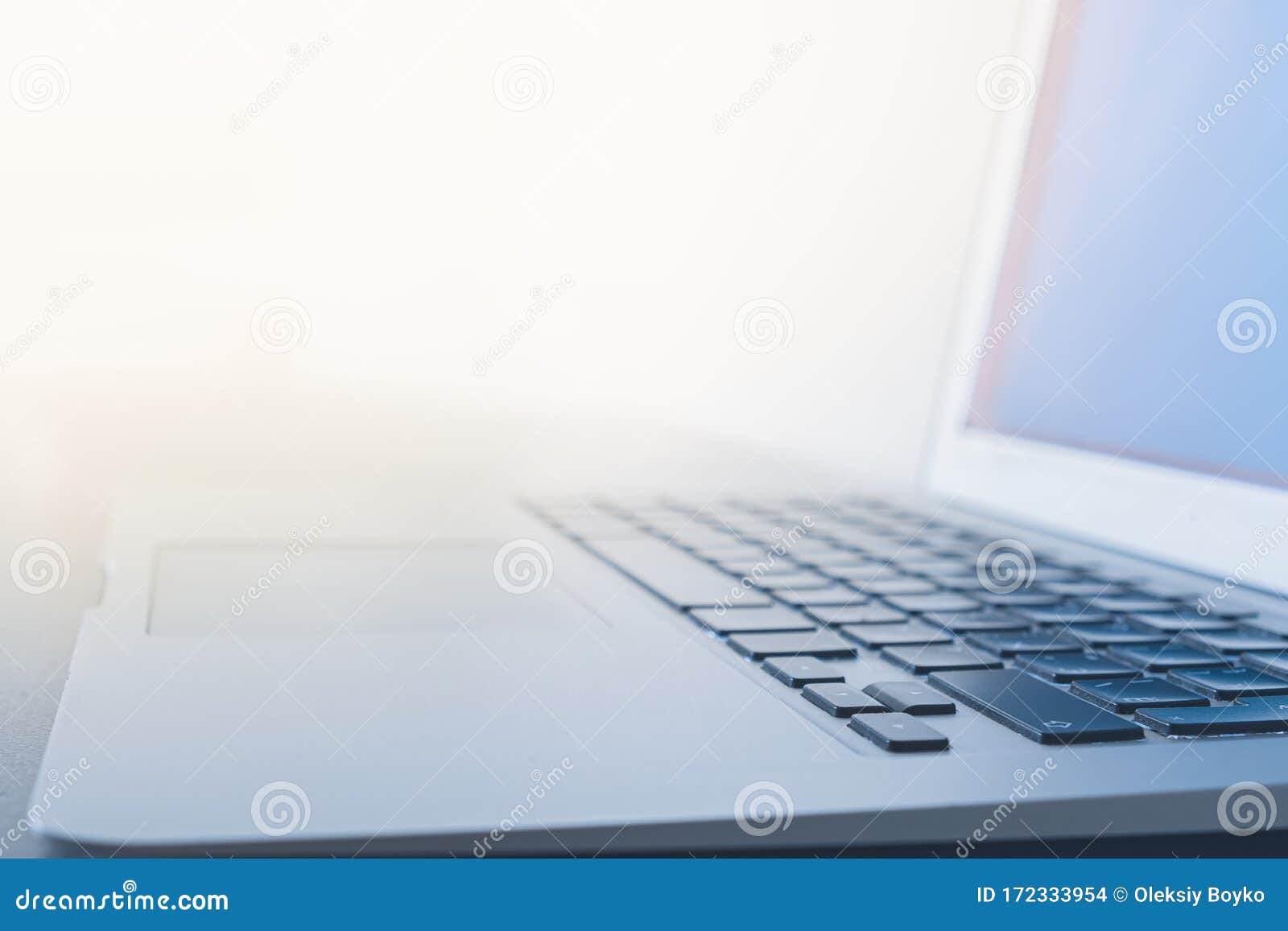 Surface of a Portable Computer Against the Bright Light. Stock Photo ...