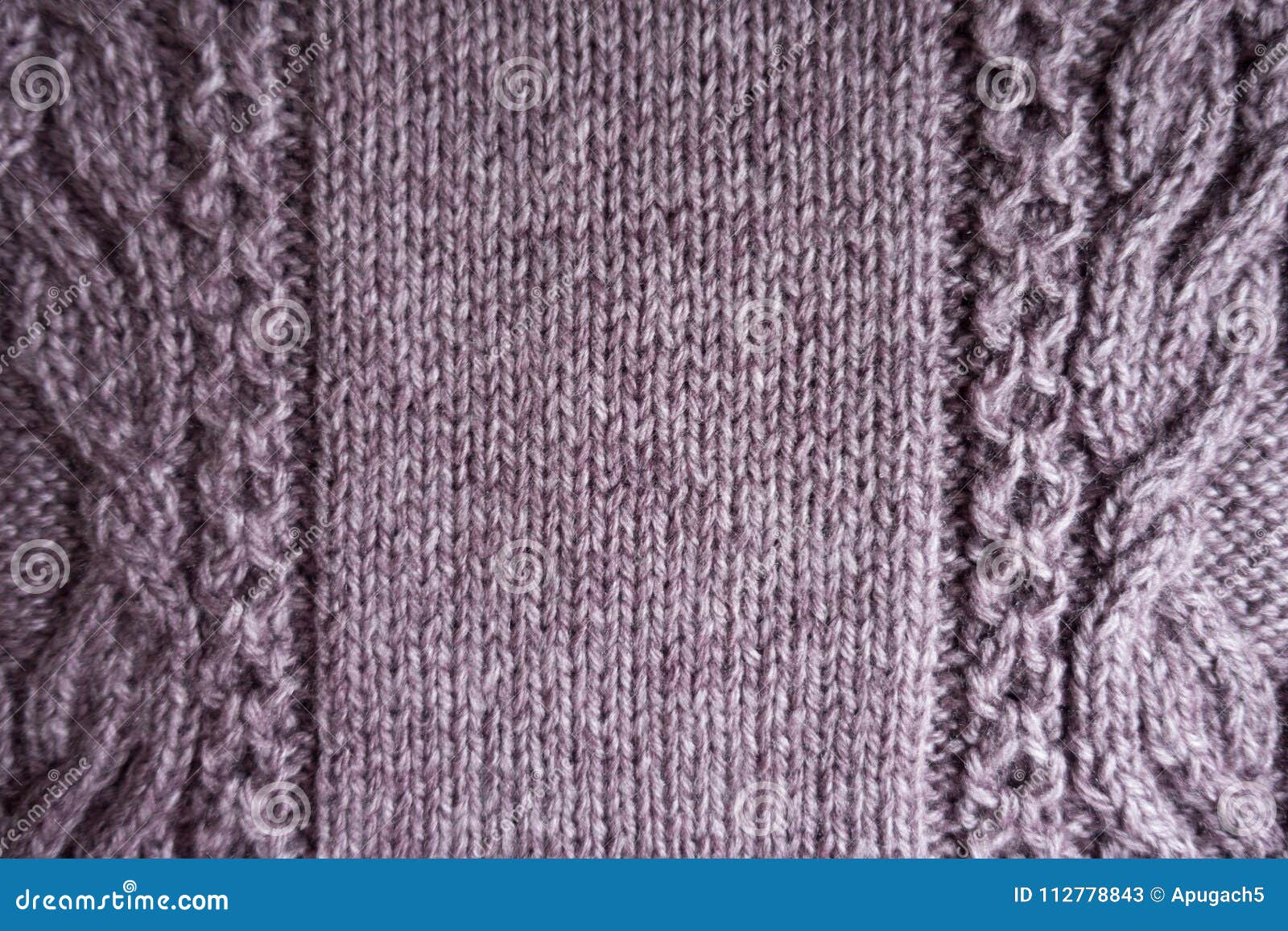 Surface of Puce Knitted Fabric with Two Braids Stock Image - Image of ...