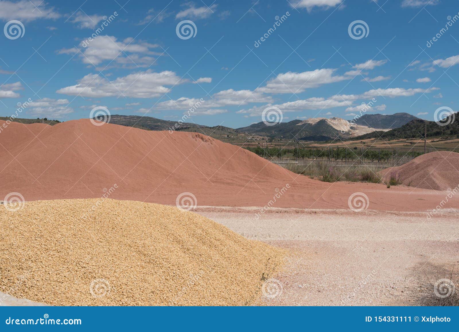 Surface Quarry with Stock of Gravel Stock Image - Image of sand, shovel ...
