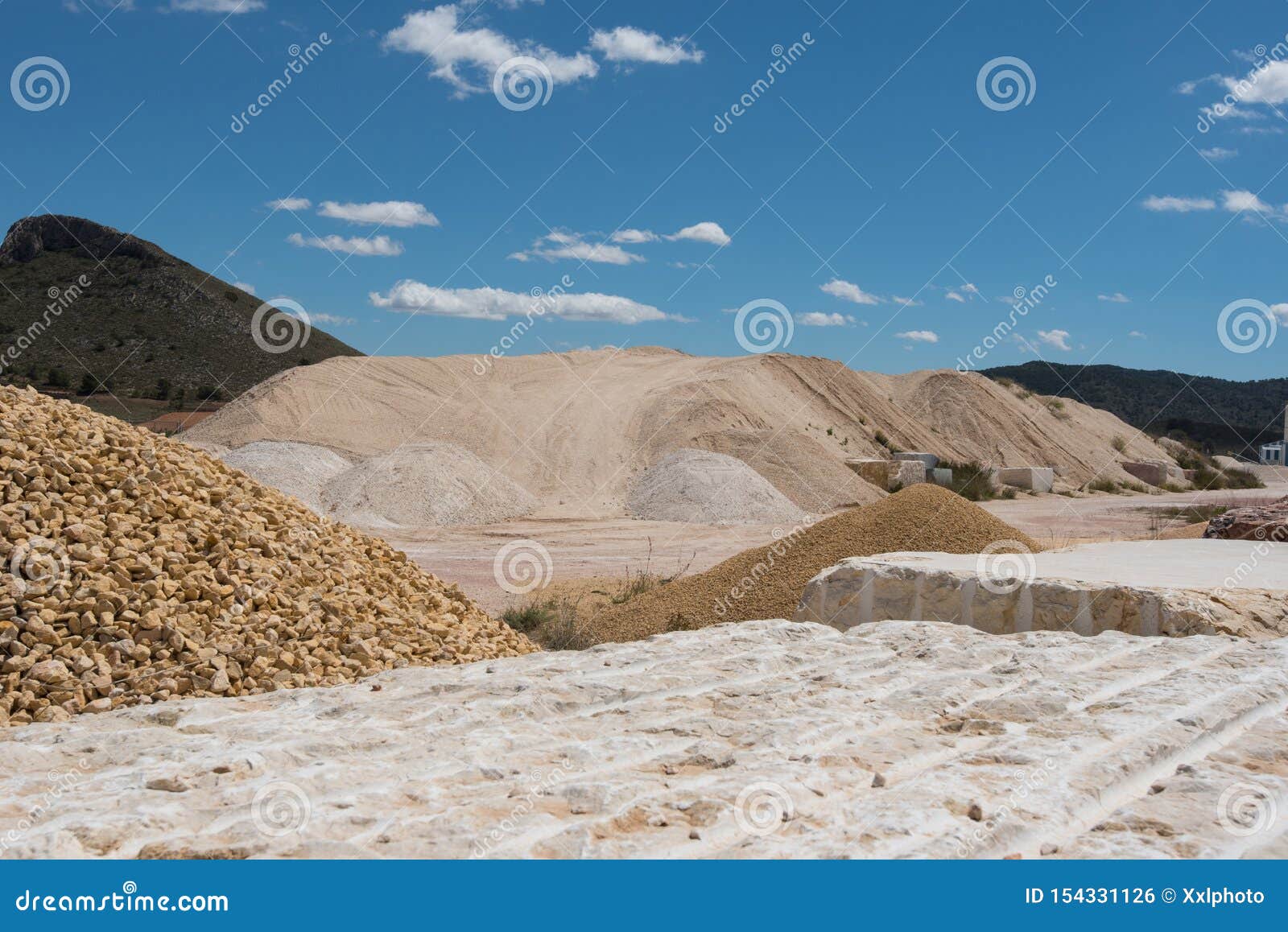 Surface Quarry with Stock of Gravel Stock Photo - Image of industry ...