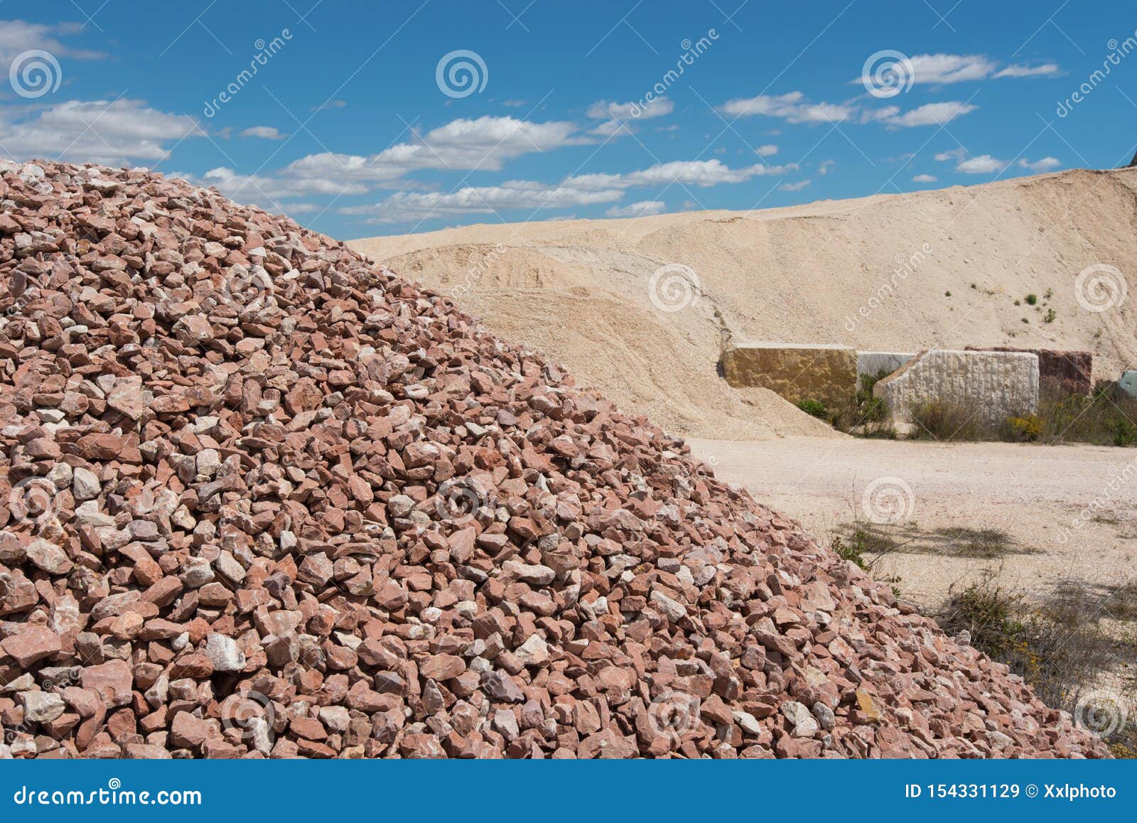 Surface Quarry with Stock of Gravel Stock Image - Image of earth ...