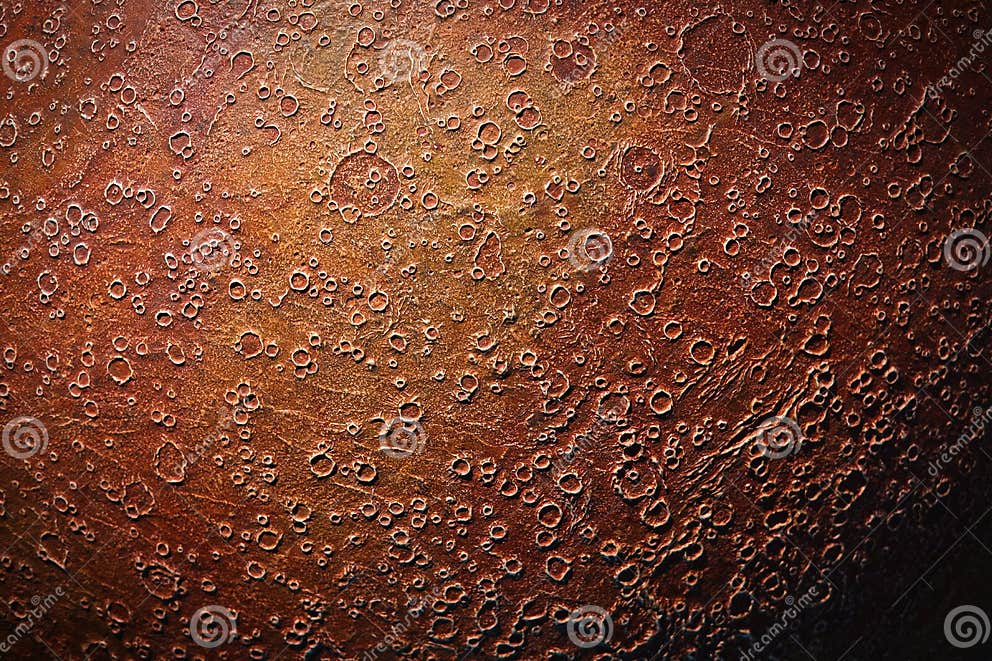 Surface of Red Planet with Craters. Mars Planet. Stock Image - Image of ...