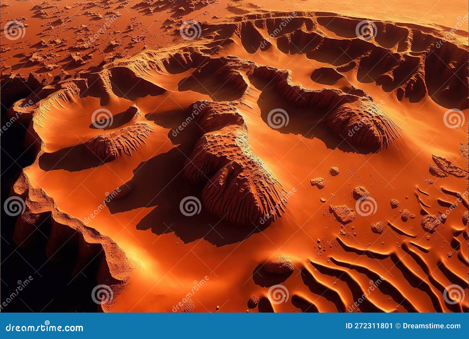 Surface of the Red Planet Mars Close-up. Generative AI Stock ...