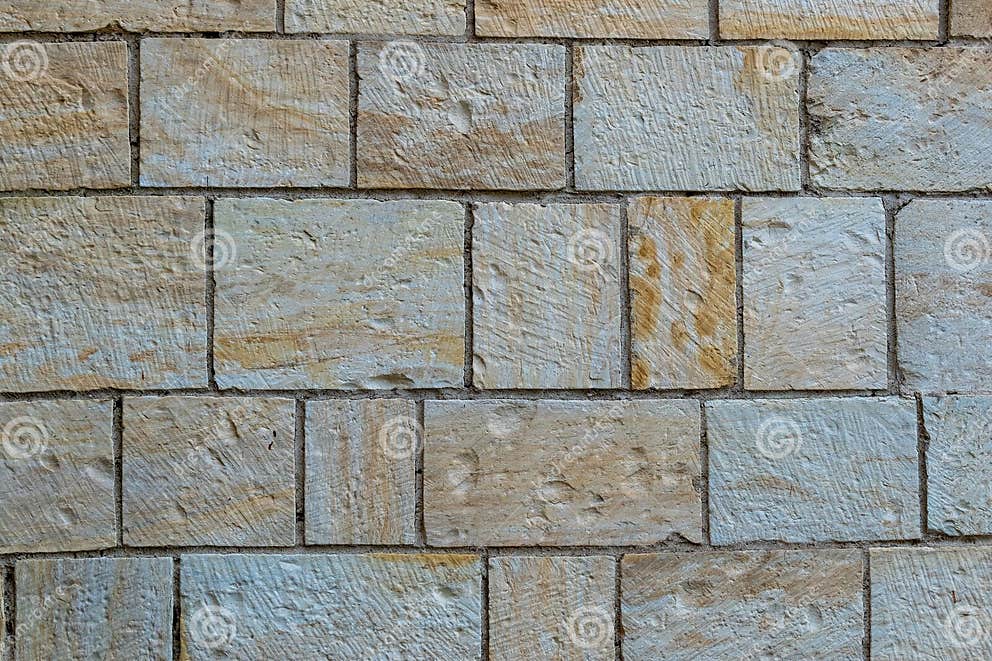 Surface of Regular Rectangular Sandstone Stones Stock Photo - Image of ...