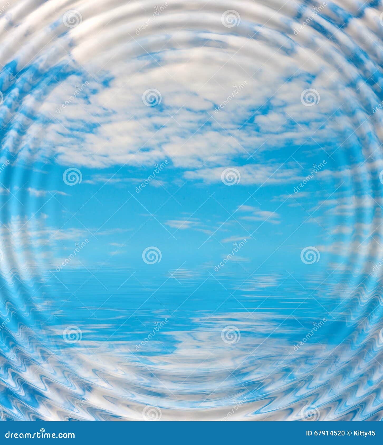 Surface Rippled of Water with Clouds and Sky Background Stock Photo ...