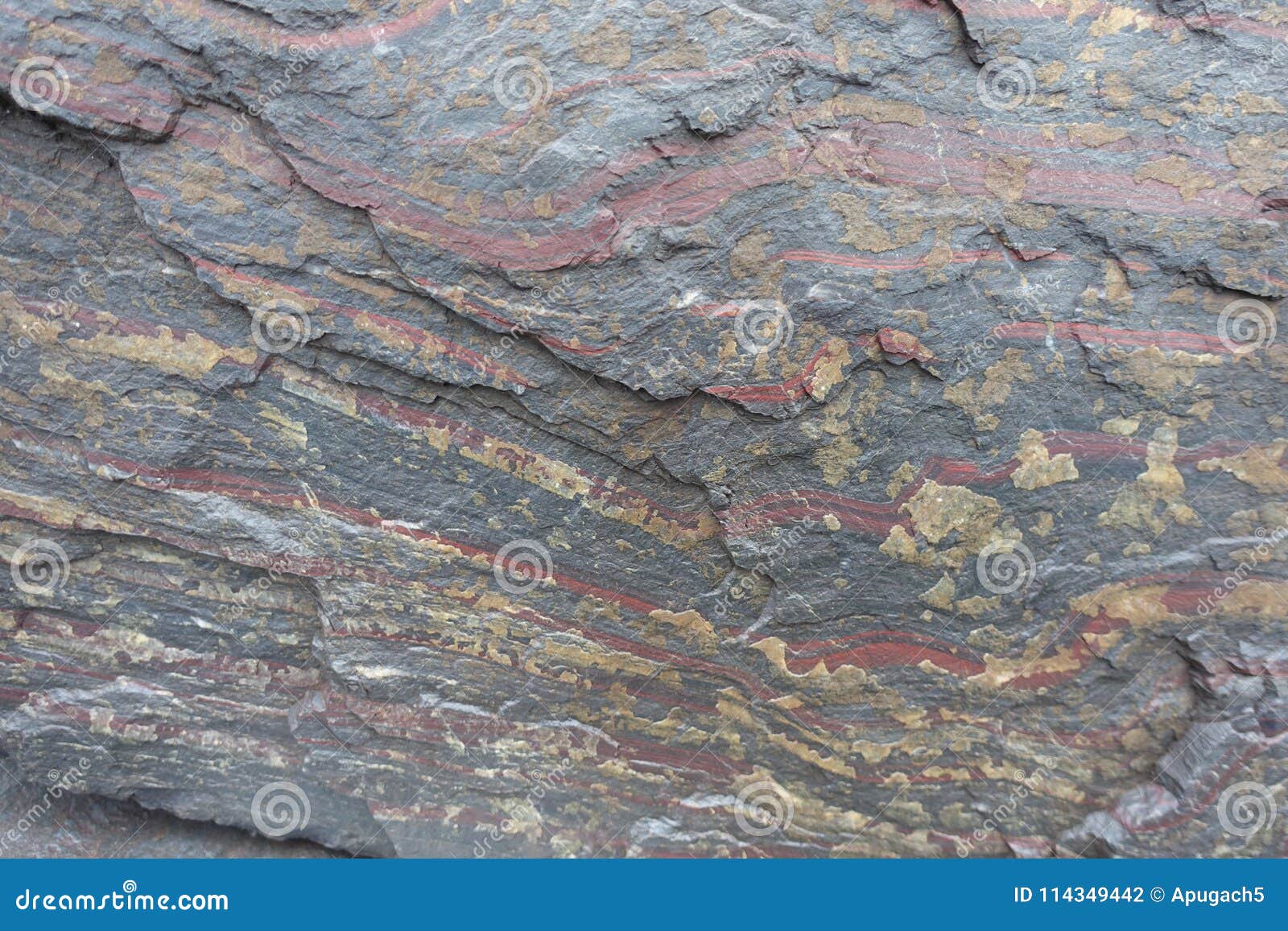 Surface of Rock with Red Stripes Stock Photo - Image of objects, detail ...