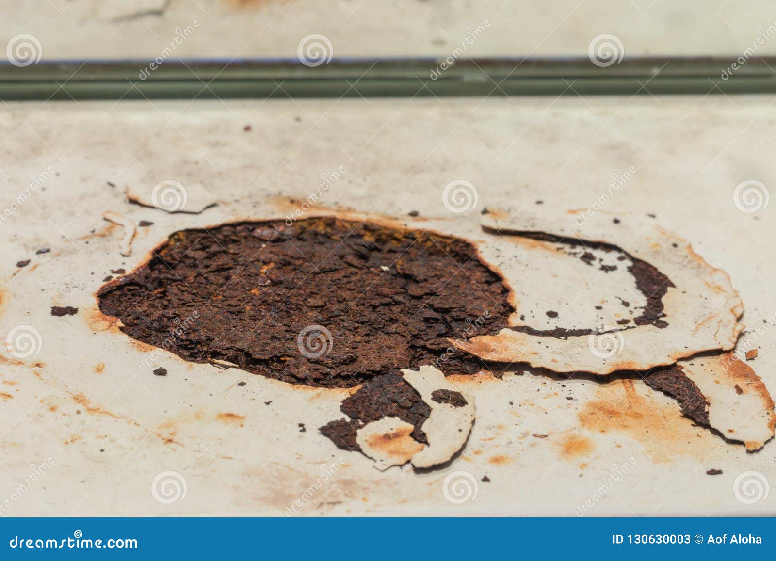 Surface Rust on the White Steel Surface. Stock Image - Image of metal ...