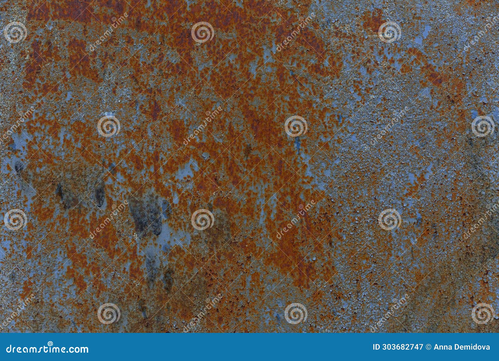 Surface of a Rusty Blue Metal Sheet. Construction and Repair. Space for ...