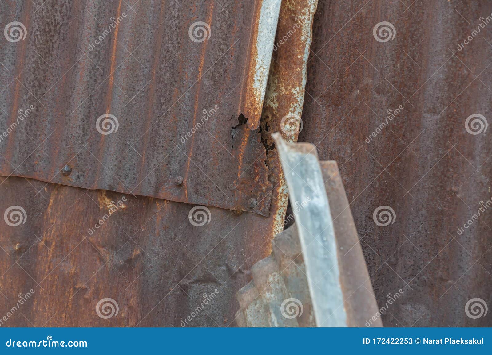 The Surface of Rusty Galvanized Steel Stock Image - Image of brown ...