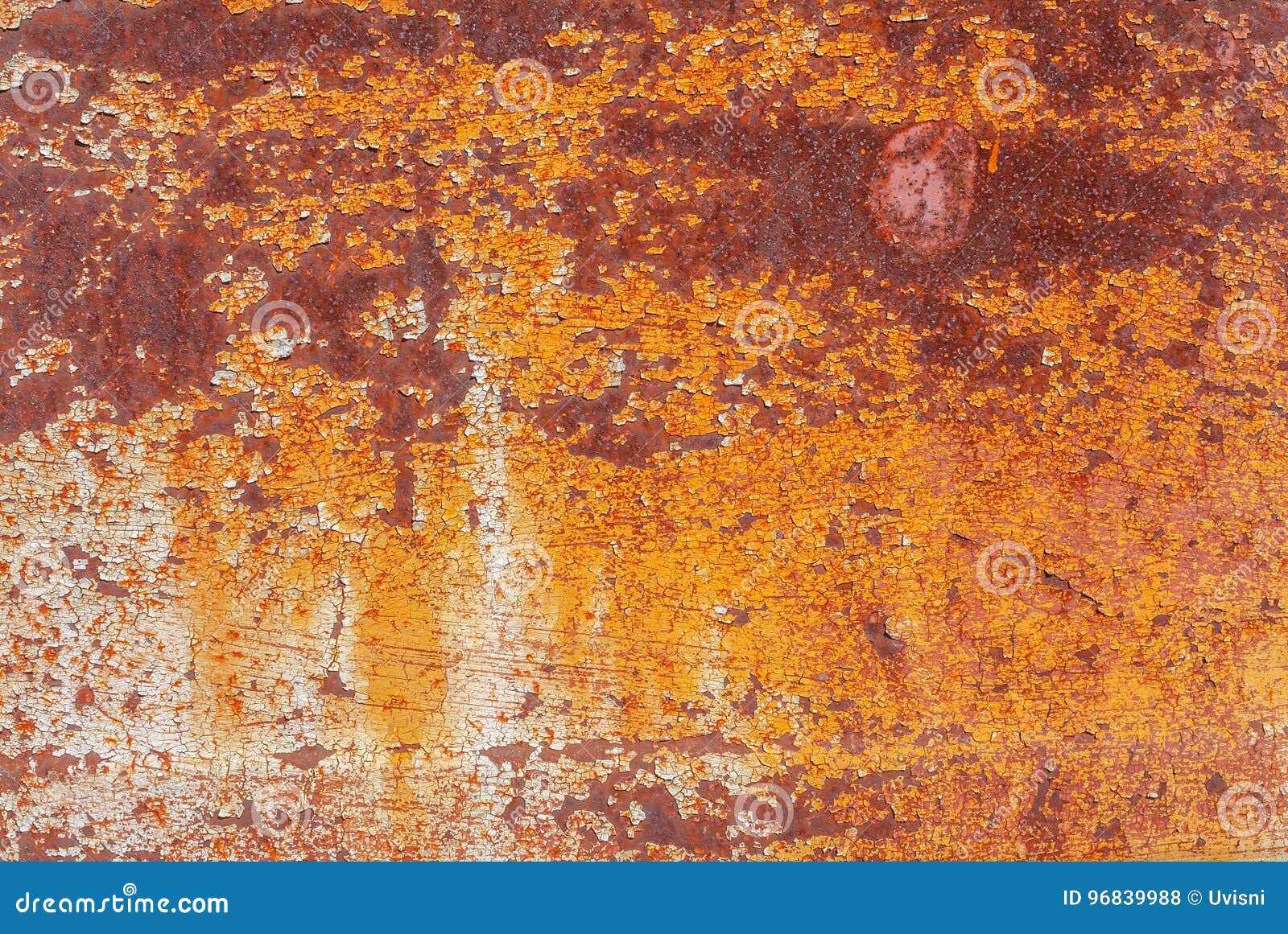 Surface of Rusty Iron with Remnants of Old Paint, Chipped Paint ...