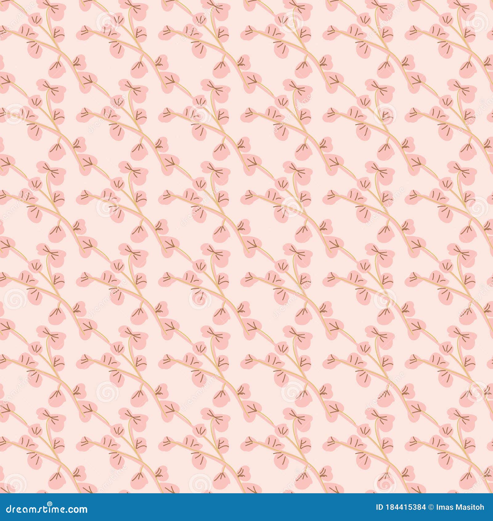 Surface Seamless Pattern in Pink Flower Bright, Elegant, and Feminime ...