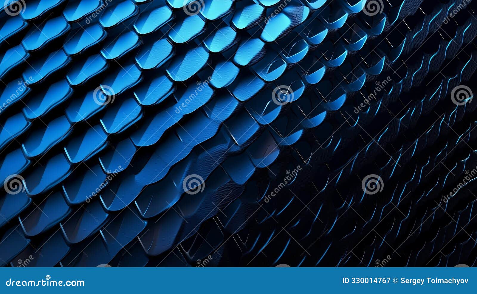 A Close-up View of Blue Textured Scales Covering a Surface in a ...