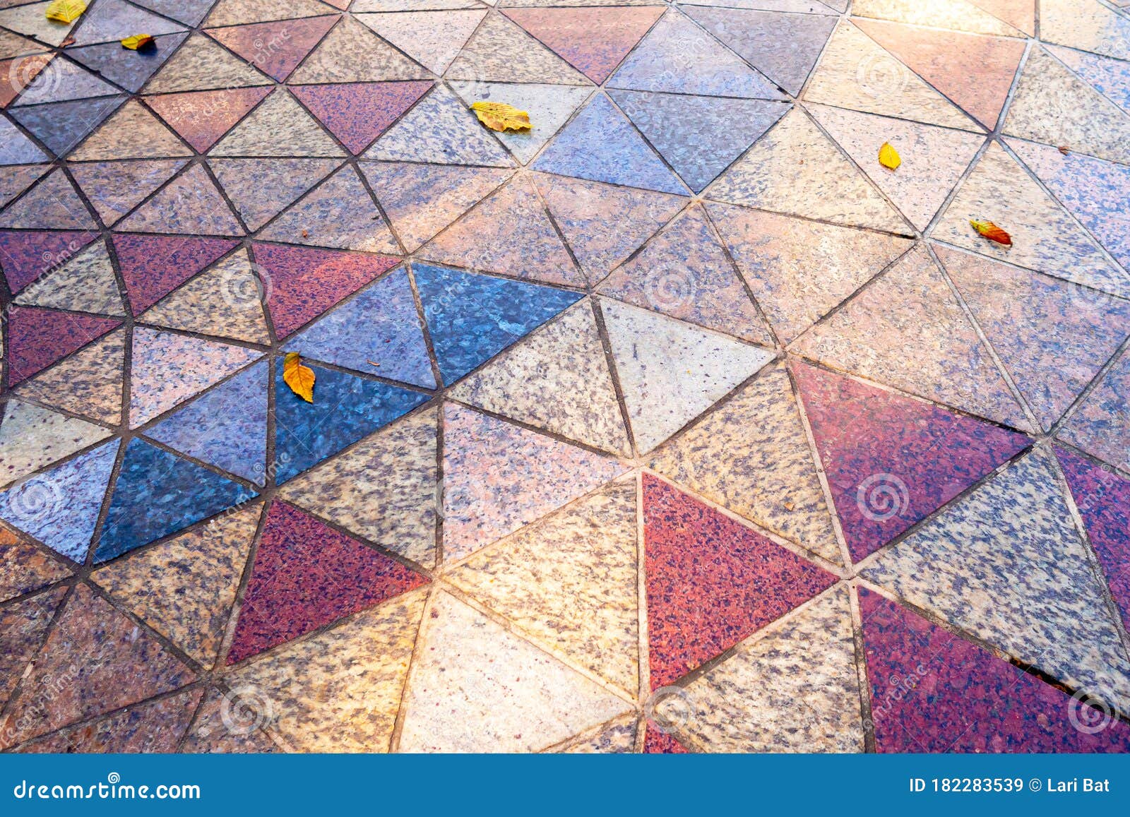 The Surface of the Sidewalk is Made of Granite or Marble Triangular ...