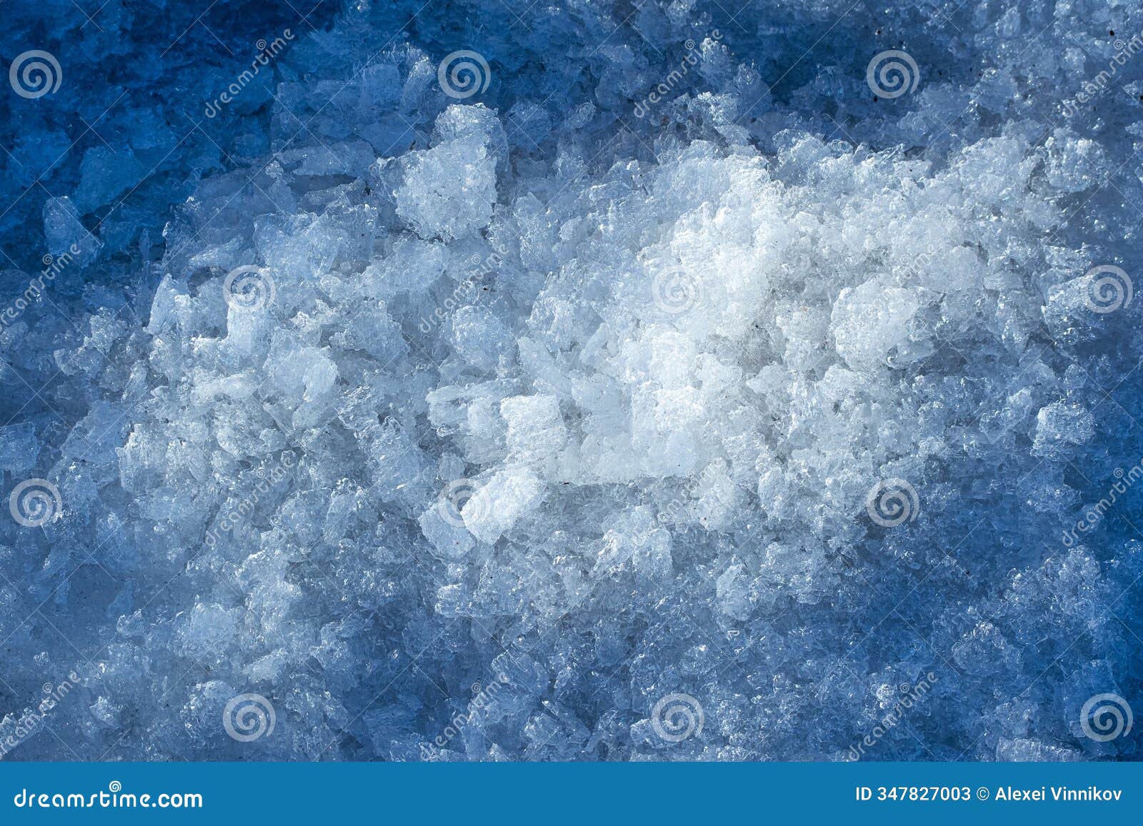 A Surface of Small Snow and Ice Chips on Blue Background Stock Image ...