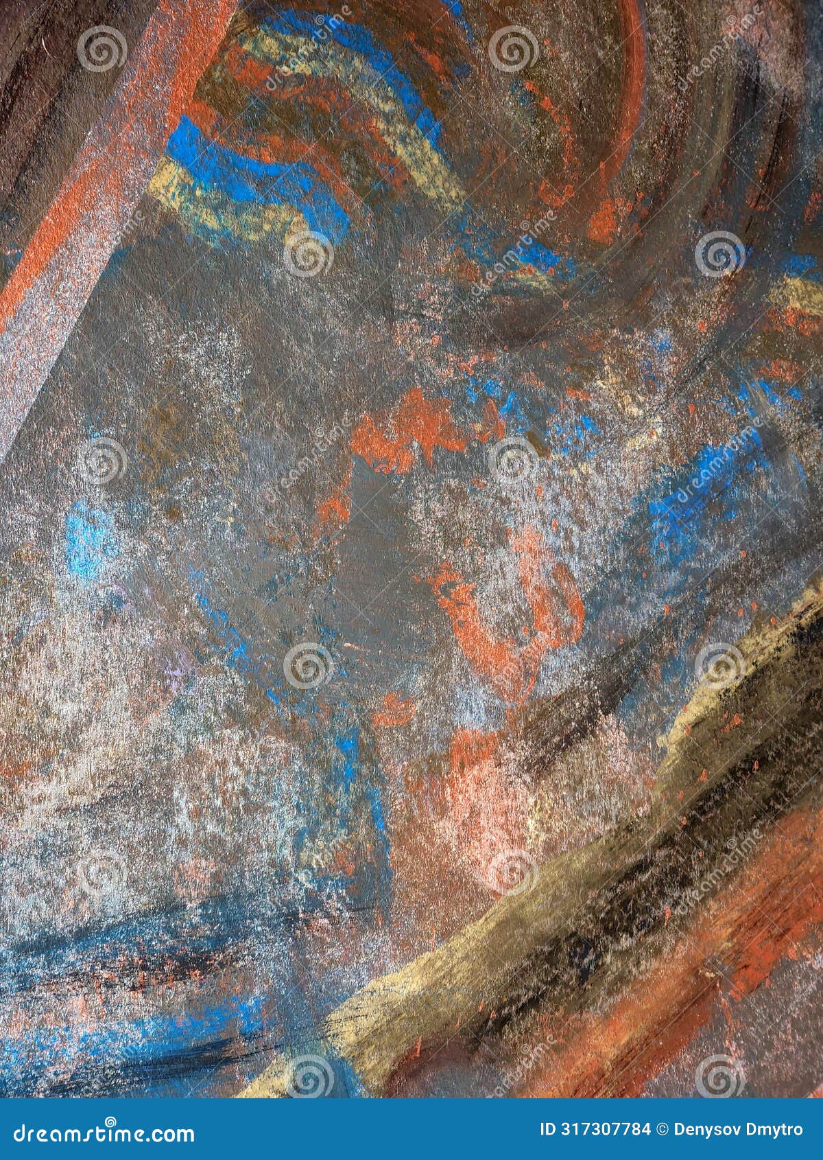 Surface Stained with Colored Paints. Wall Smeared with Paint Stock ...