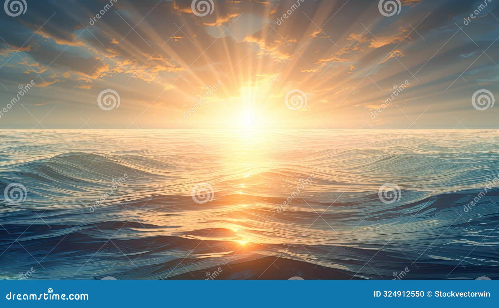 Surface sun rays ocean stock illustration. Illustration of surface ...