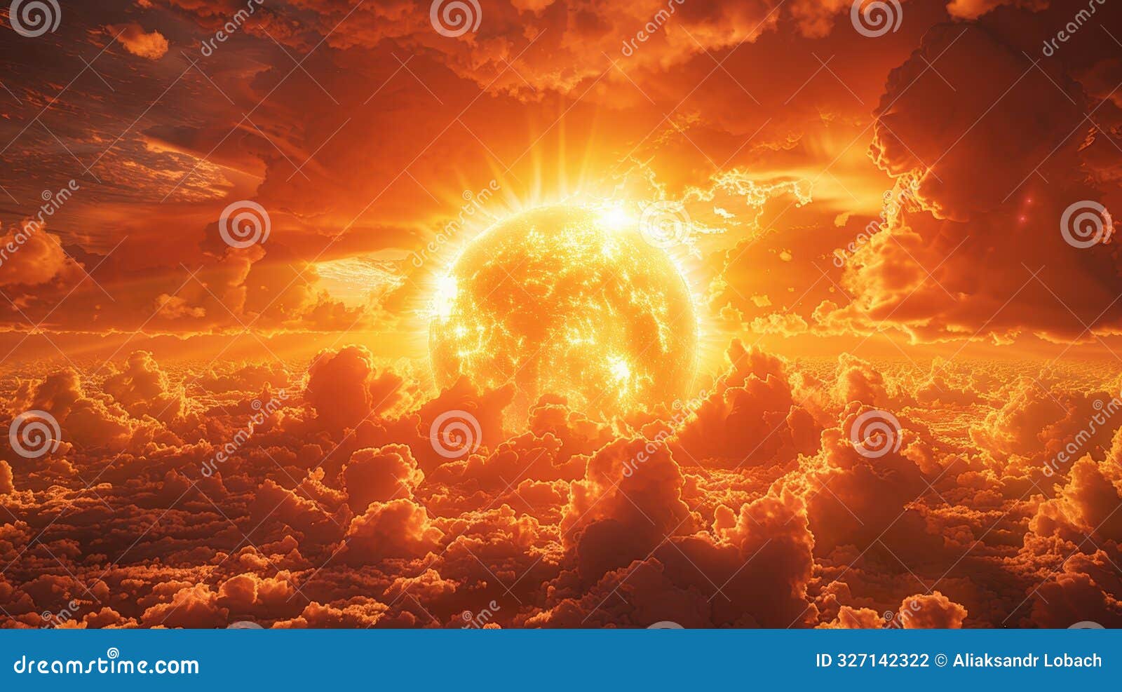 The Surface of the Sun with Solar Flares. Realistic Close-up Image of ...