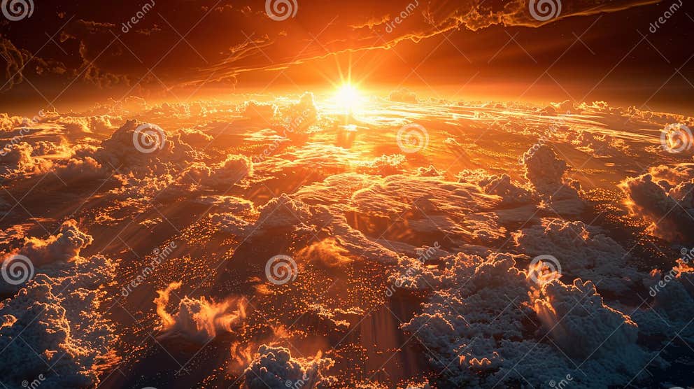 The Surface of the Sun with Solar Flares. Realistic Close-up Image of ...