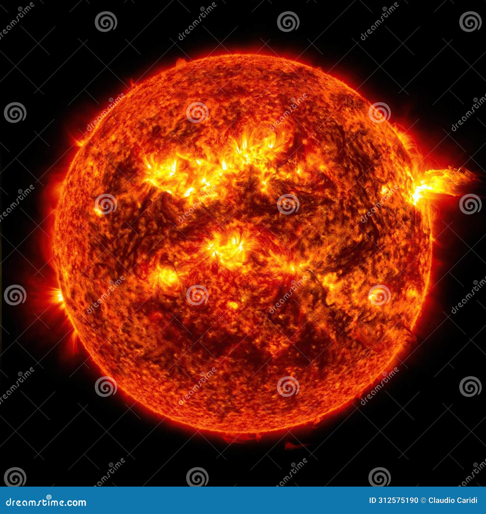 Surface of the Sun with Solar Spots Stock Photo - Image of gravity ...