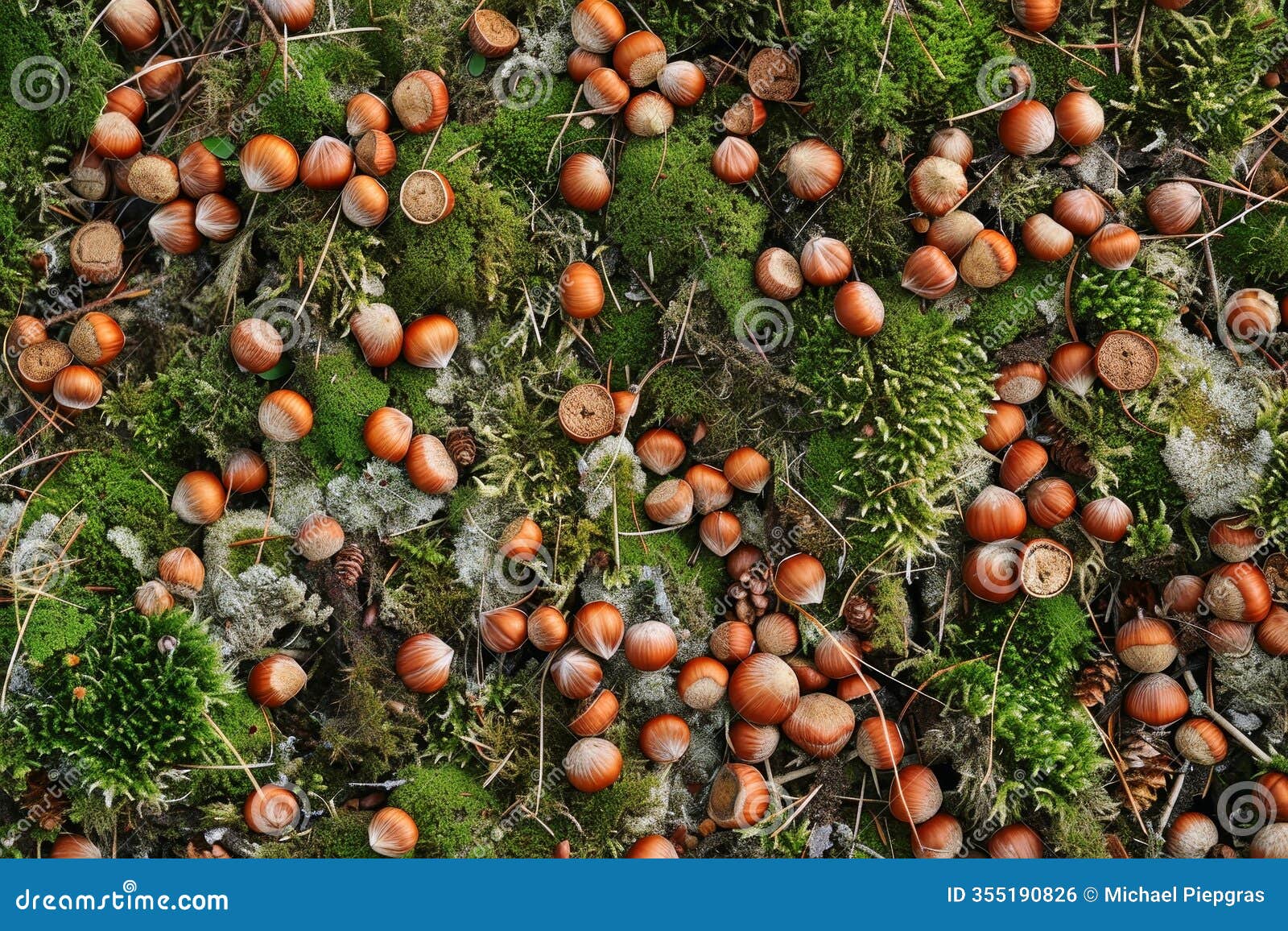 Surface Texture of Forest Ground with Nuts and Moss Stock Illustration ...