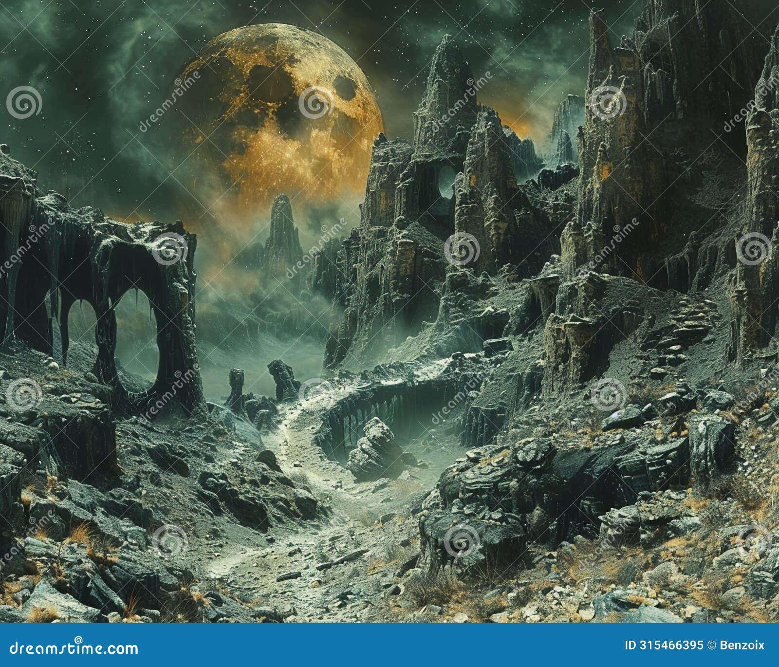 Surface Texture Illustration of an Alien Landscape Stock Image - Image ...