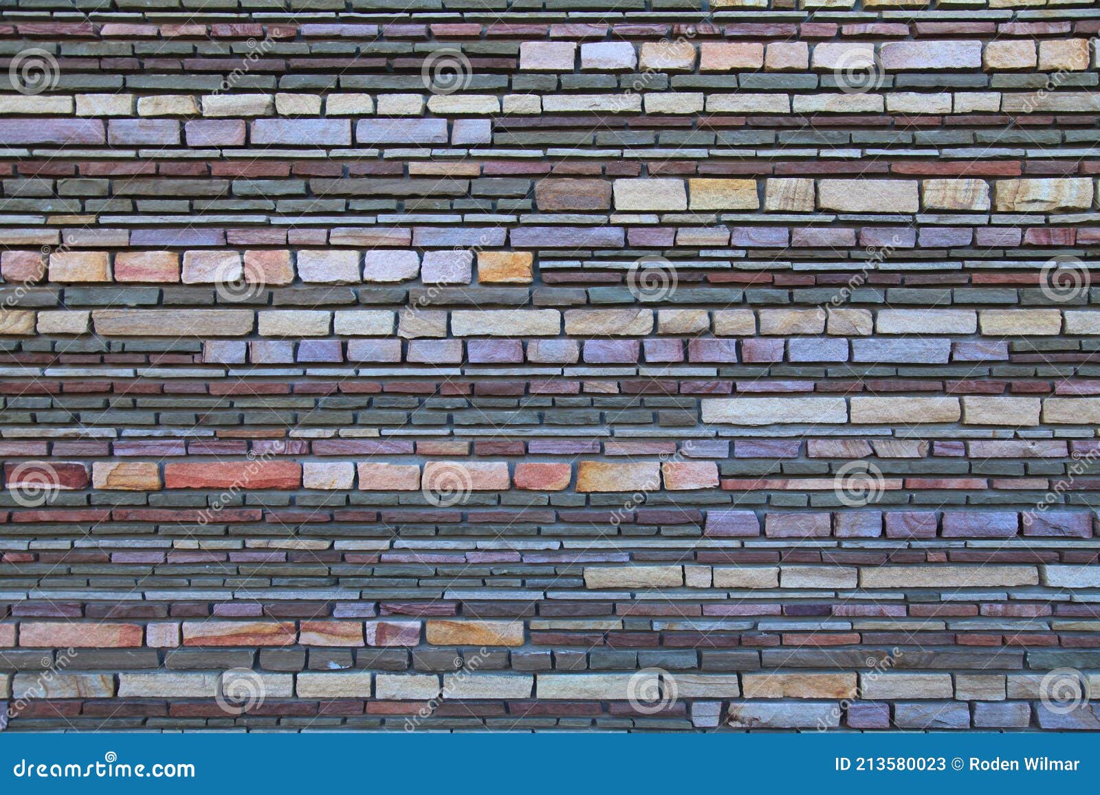 Surface and Texture of Multy-colored Decorative Stone Wall, Background ...